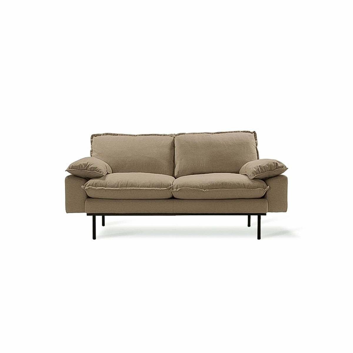 Retro Couch: 2 Seats, Corduroy Rib, Brown – House of Orange